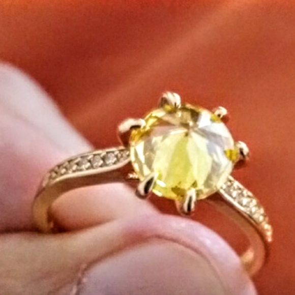 Jewelry | Round Cut Yellow Citrine 14kt Gold Ring | Poshmark